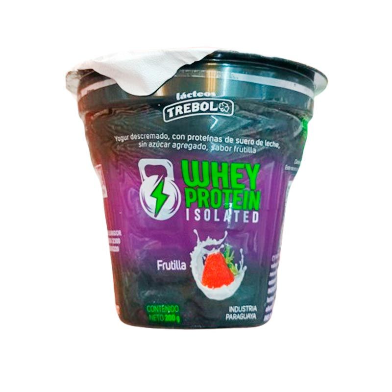 Yogurt Trebol Descremado Sin Lactosa Whey Protein frutilla 200 Gr.