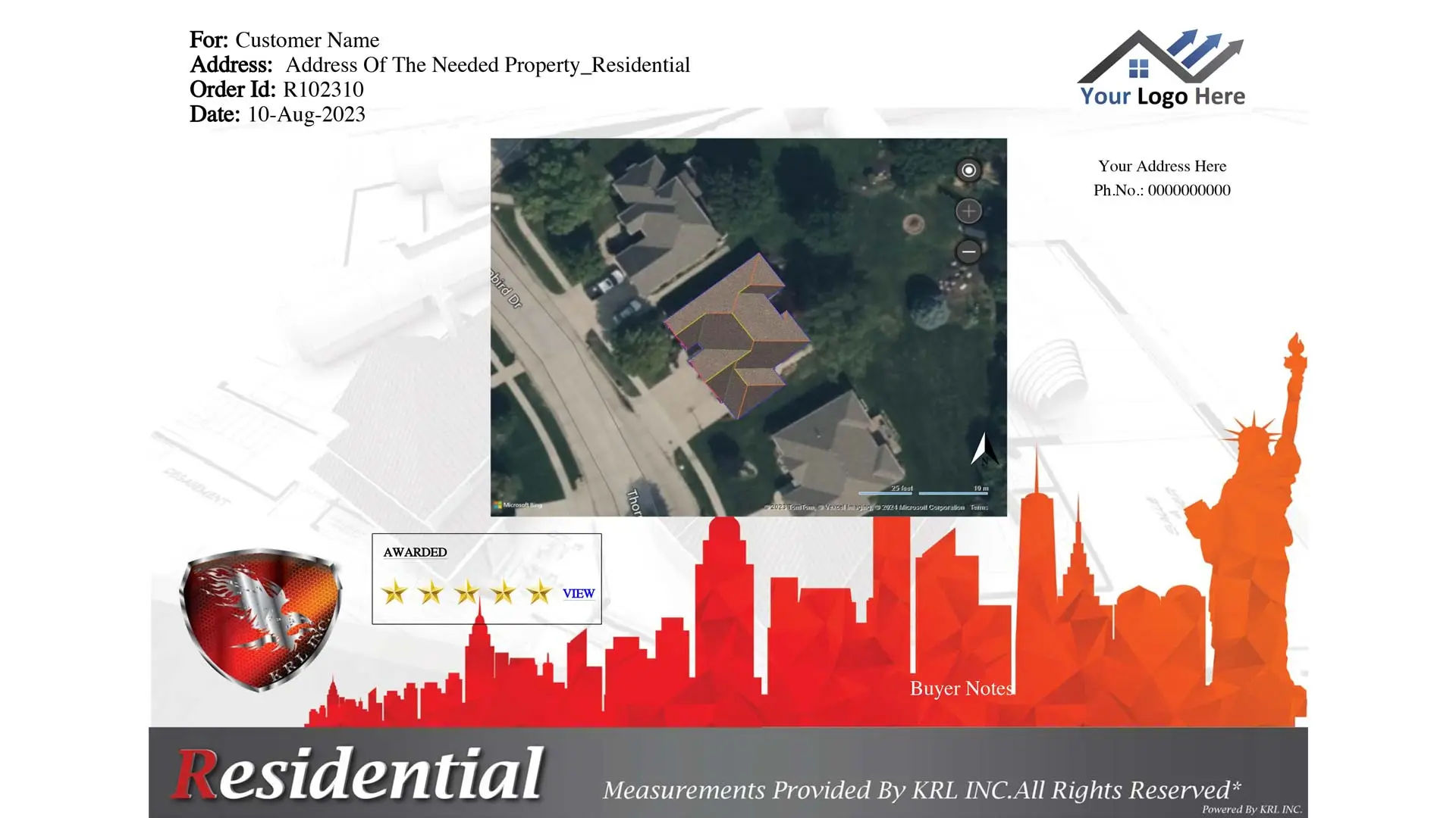 KRL INC - Accurate Aerial Roof Measurement Reports USA, Canada