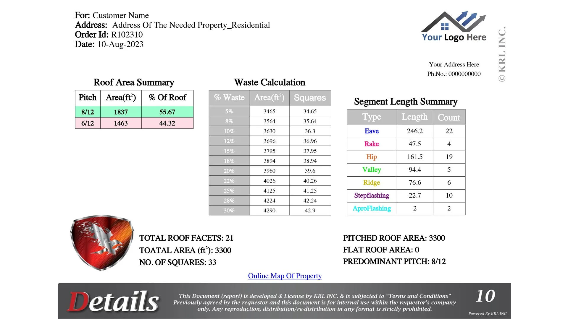 KRL INC - Accurate Aerial Roof Measurement Reports USA, Canada