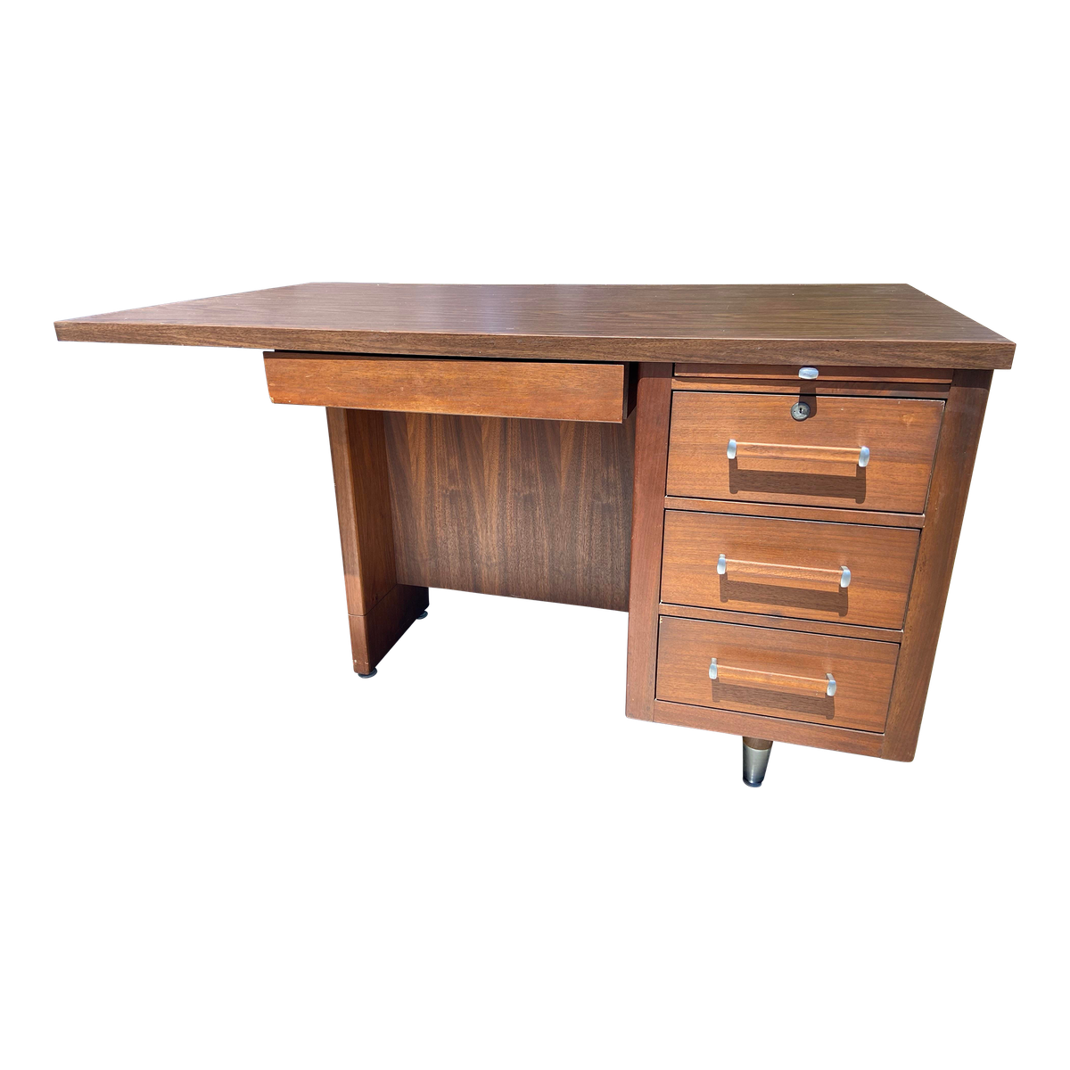 1960s Vintage Mid Century Modern Alma Desk Kashew