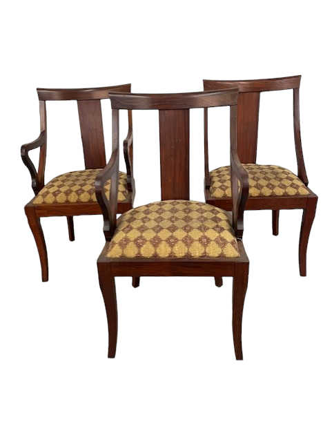 3 Empire Style Ethan Allen Medallion Dining Chairs EK221 72 Kashew