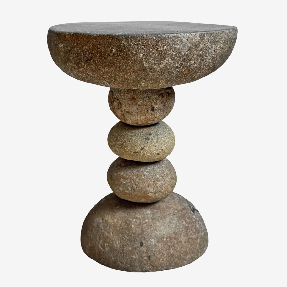 River Rock Stack Side Table Stool - $725 | Kashew | Kashew