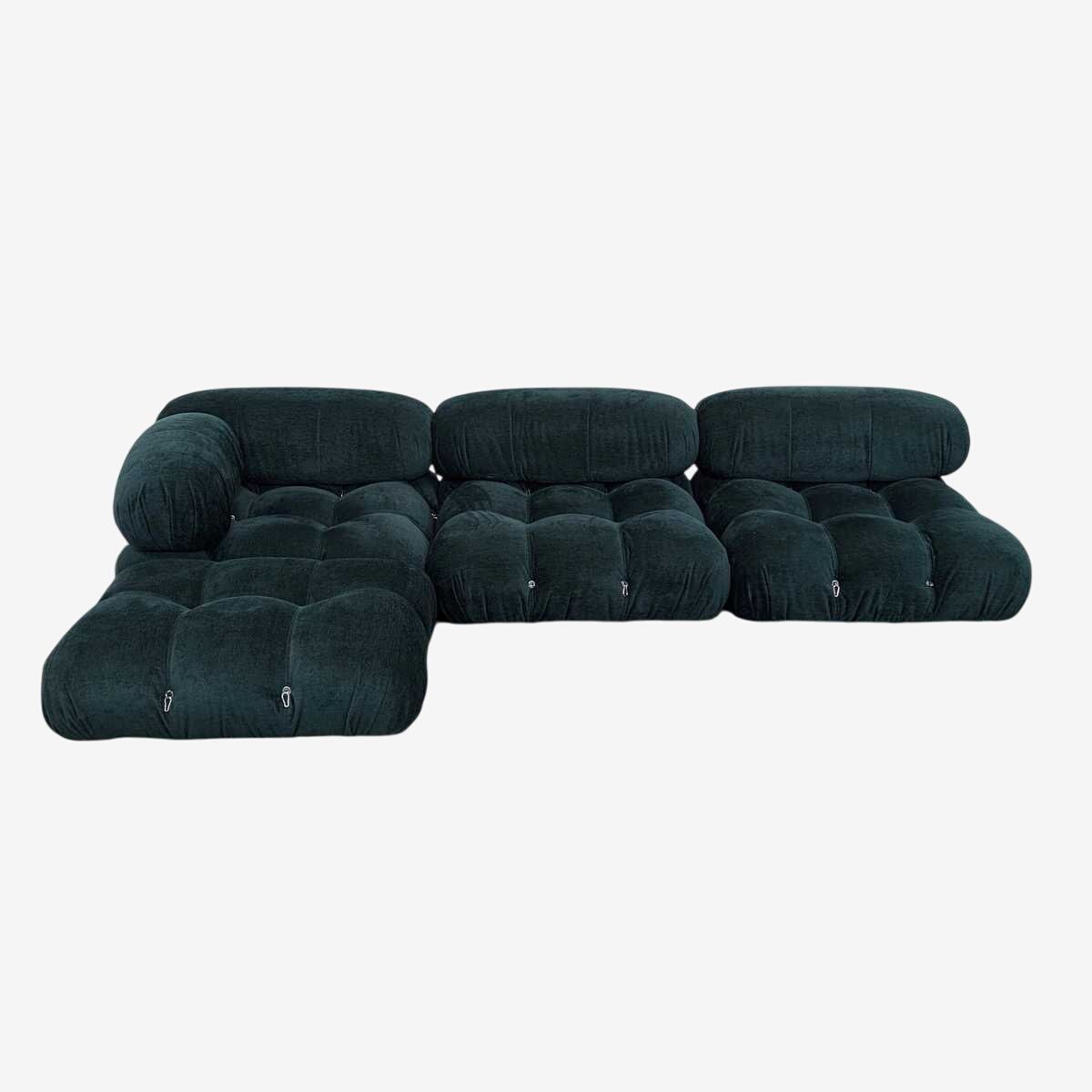 Mario Bellini Modern Modular Sofa in Chenille Helios-Evergreen ...