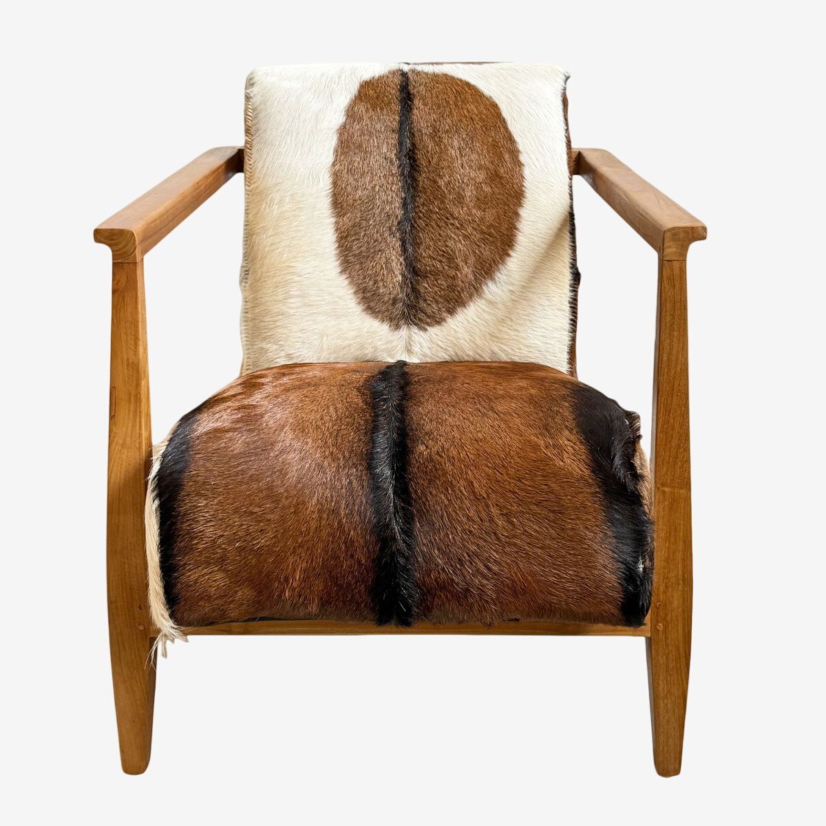 Brown & White Deco Cow Chair | Kashew