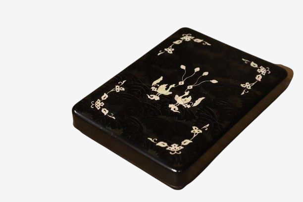 Antique Chinese Lacquer Scholar’s Box with Mother-of-Pearl Inlay ...
