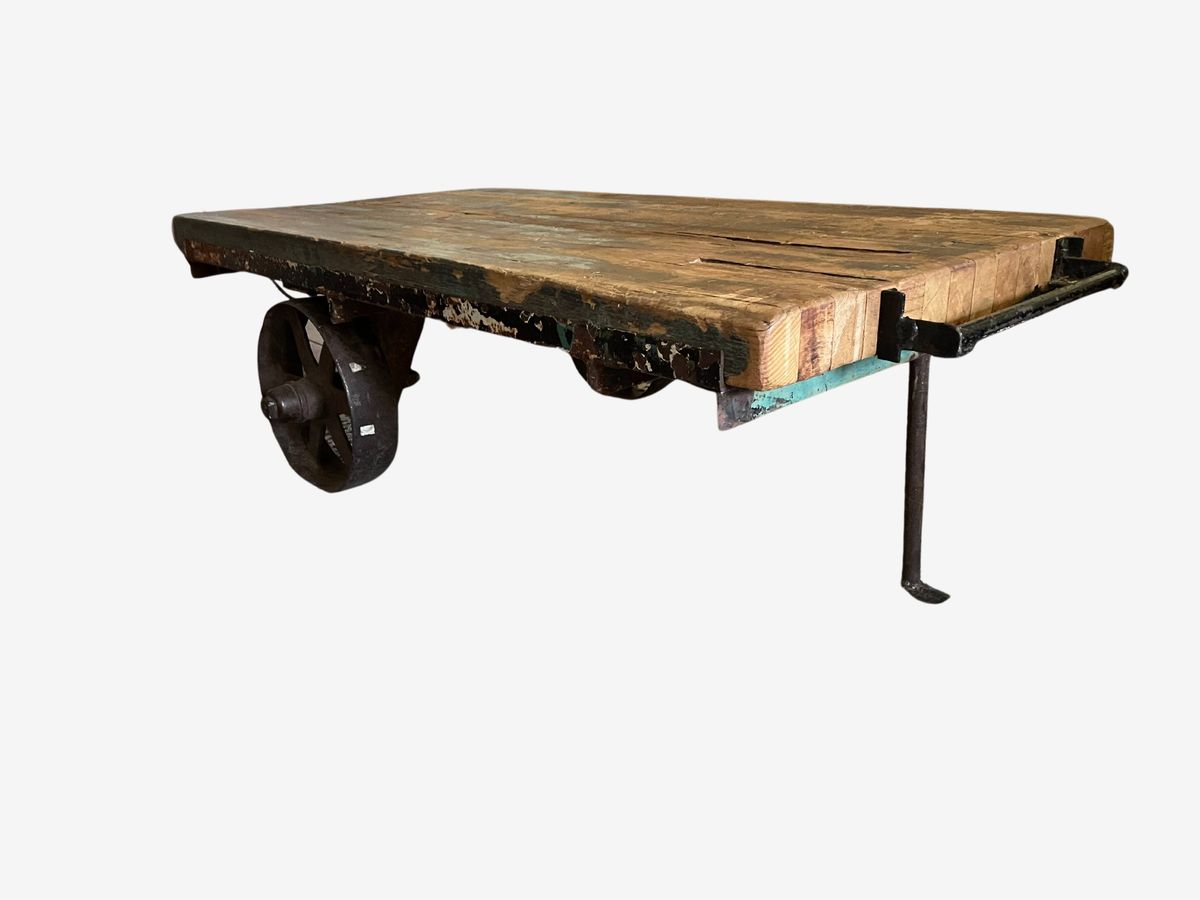 Vintage factory/railroad/transport cart coffee table - $500 | Kashew ...