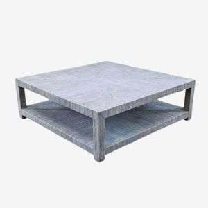 Serena & Lily Blake Raffia Square Coffee Table - Kashew