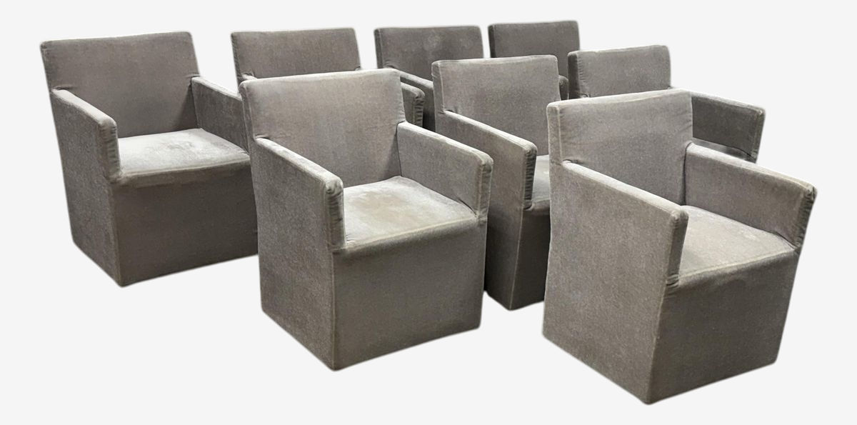 Restoration Hardware Ellison Track Arm Dining Chairs on Casters, Latte ...