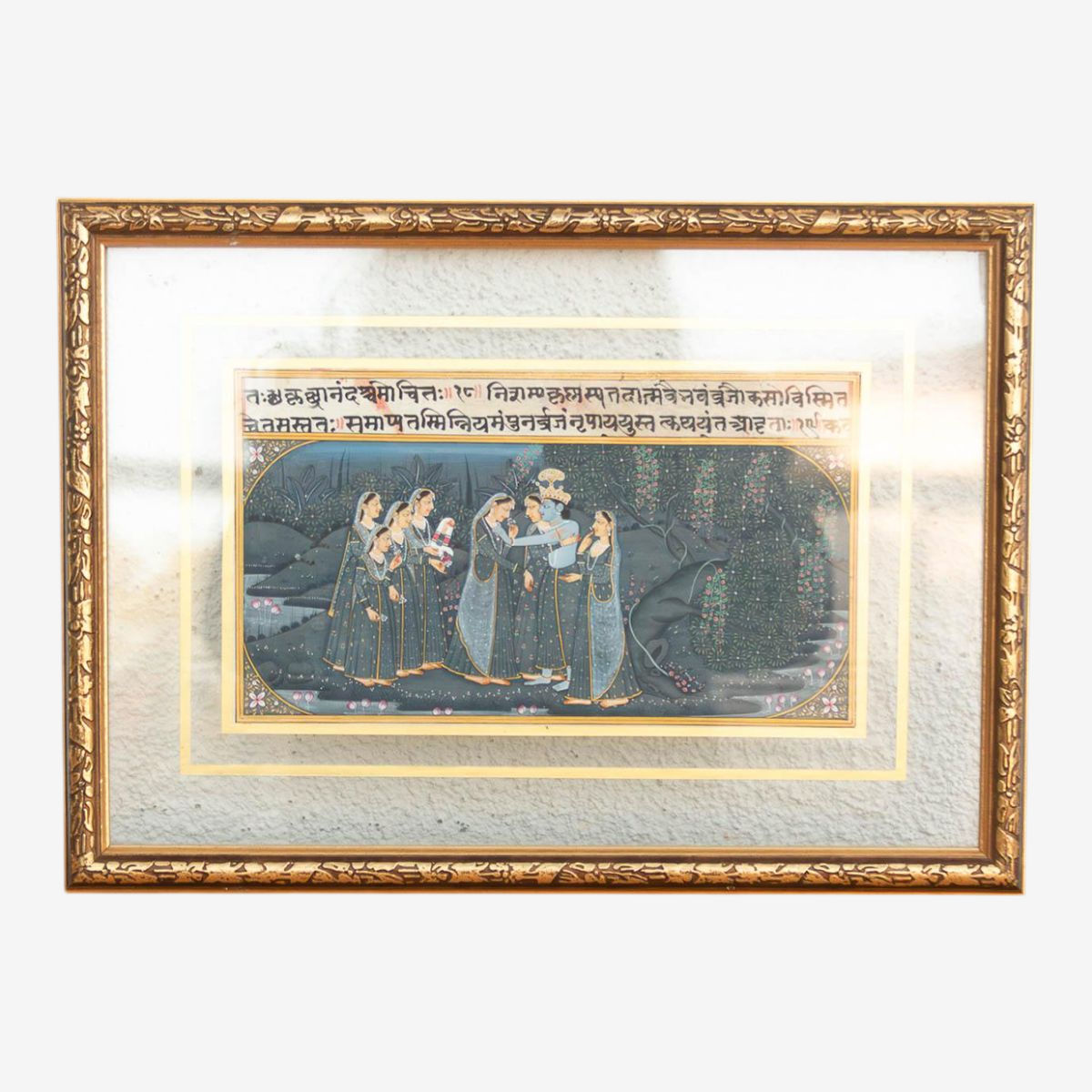 Antique Framed Indian Krishna Miniature Painting - $575 | Kashew | Kashew