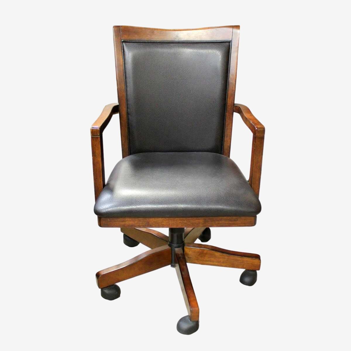 Black Leather Task Chair | Kashew