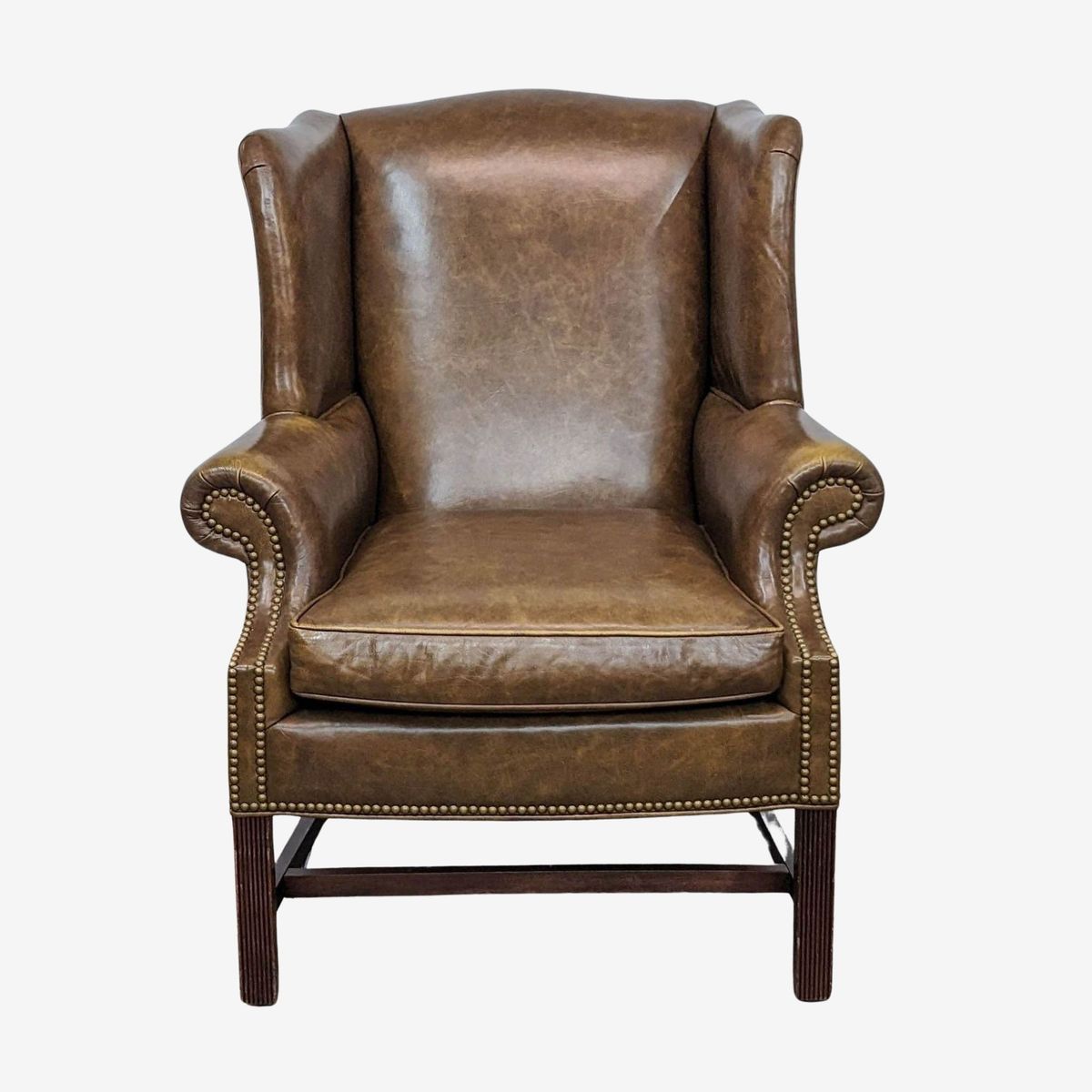 Traditional Leather Wingback Chair - $261 | Kashew | Kashew