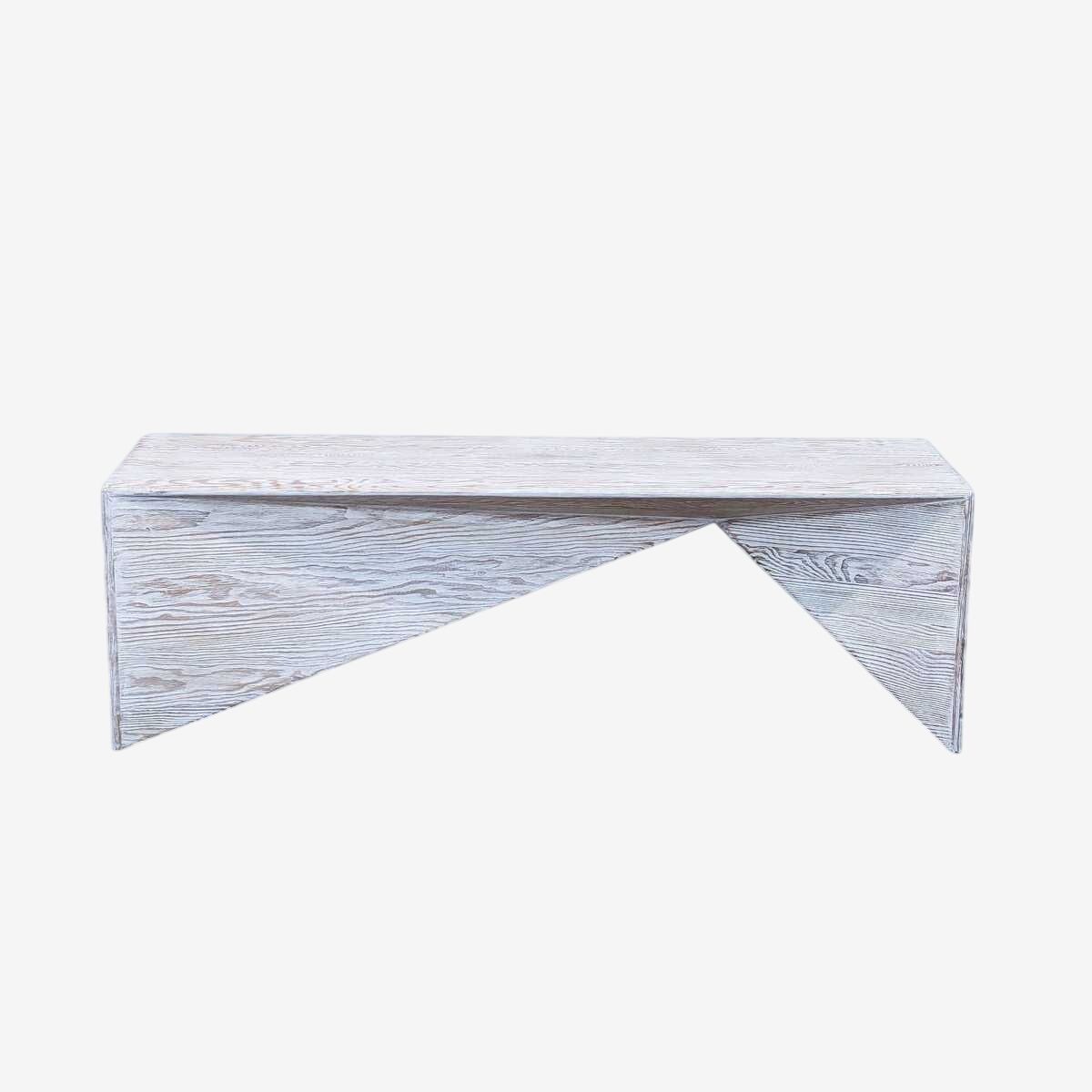 Geometric Shape White Wash Bench Modern Bench | Crate & Barrel - $230 ...