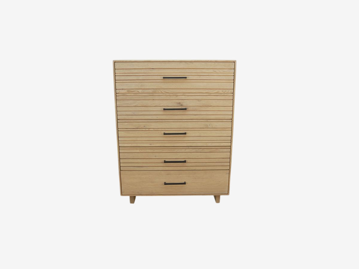 Batten 5-Drawer Slatted Chest in Blonde Oak - $874 | Kashew | Kashew