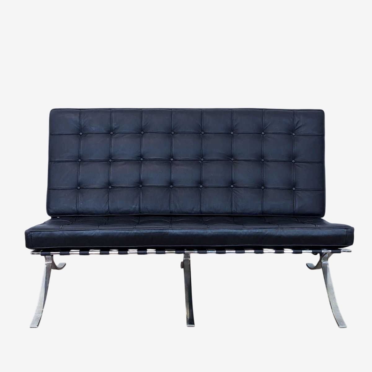 Barcelona Style Leather 2 Seat Sofa | Kashew