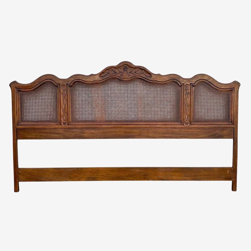 SOLD French Provincial King Headboard by Drexel Cabernet - Vintage Cane ...