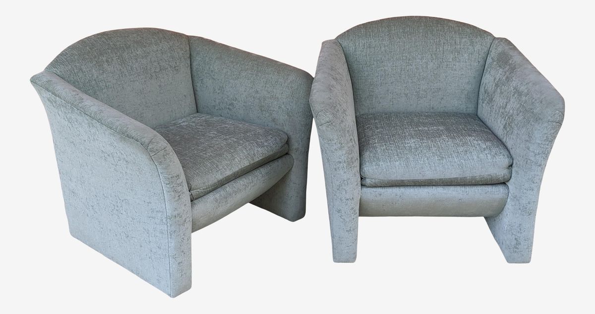 Minty Celadon Green Postmodern Club Chairs - a Pair - $2550 | Kashew ...