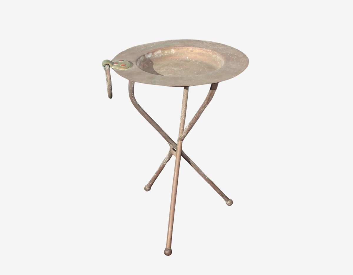 Vintage French Country Gold Solid Brass Ash Tray Stand ~ Key Table ...