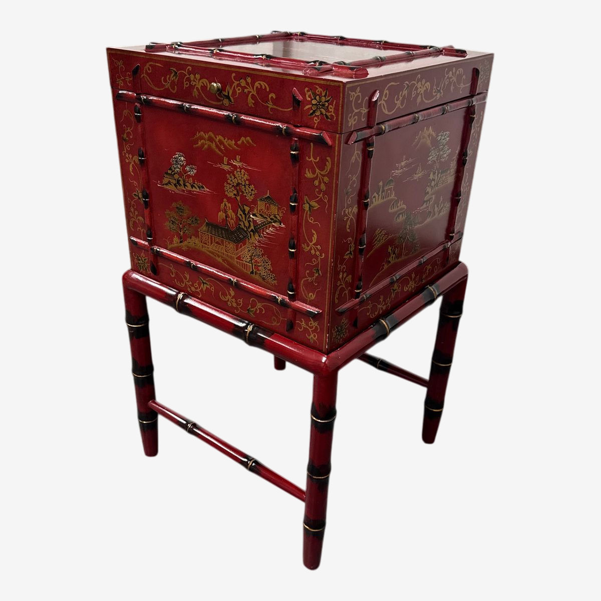Late 20th Century Theodore Alexander Designed Faux Bamboo Chinoiserie ...
