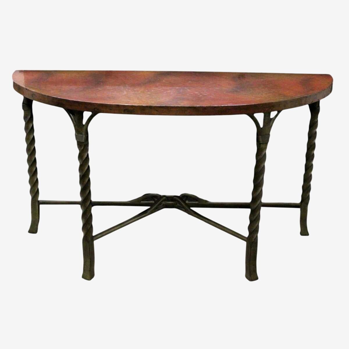 Hammered Metal Demilune Table | Demilune - $226 | Kashew | Kashew