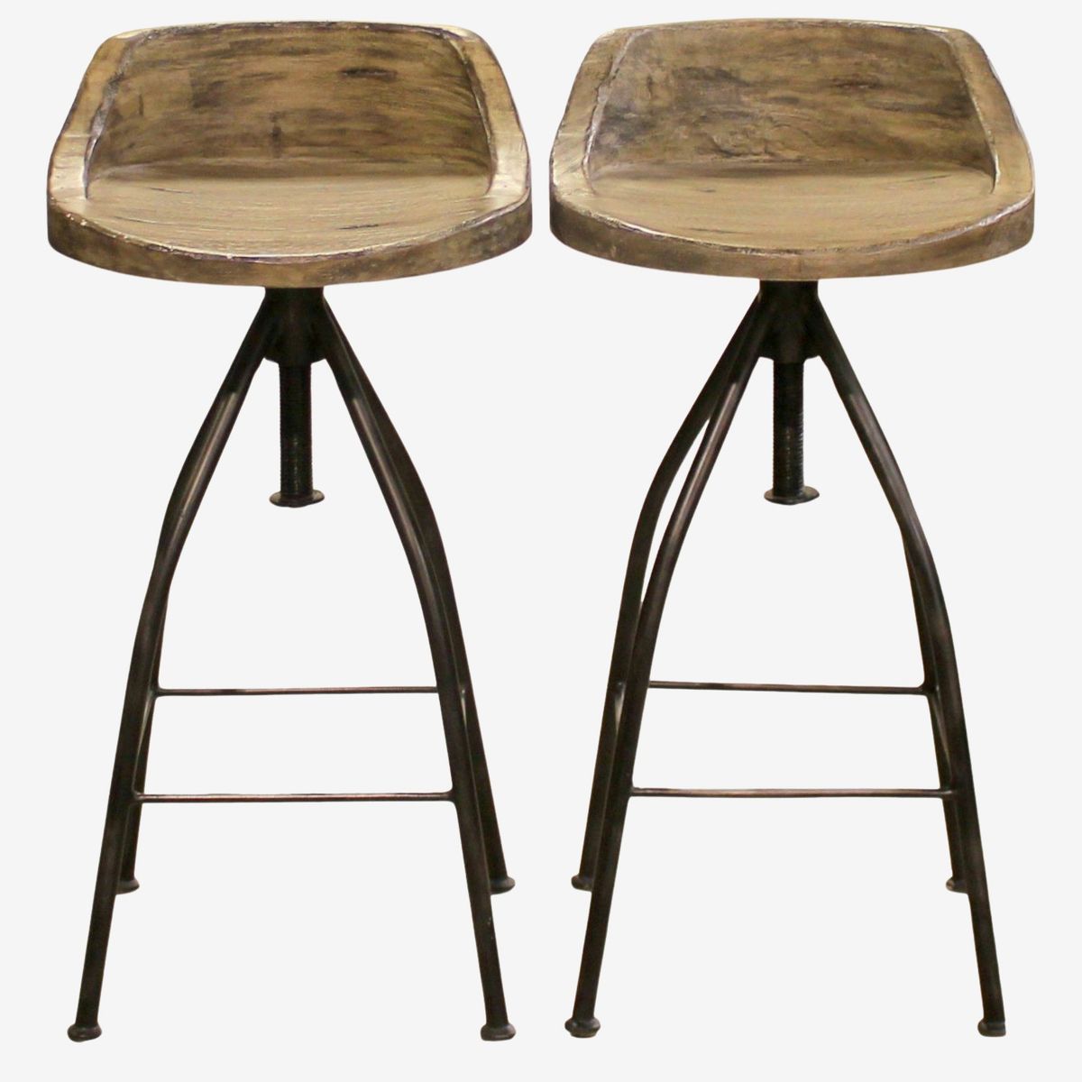 Uttermost Pair of Rustic Adjustable Bar Stools | Uttermost - $224 ...
