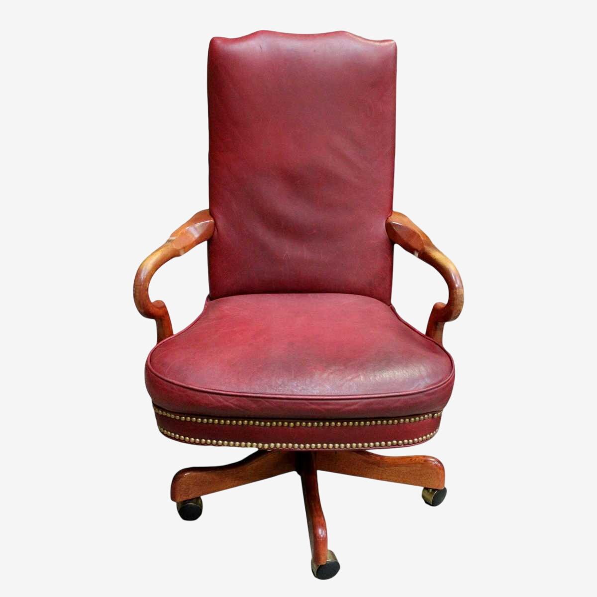 Sam Moore Red Leather Office Chair - $131 | Kashew | Kashew