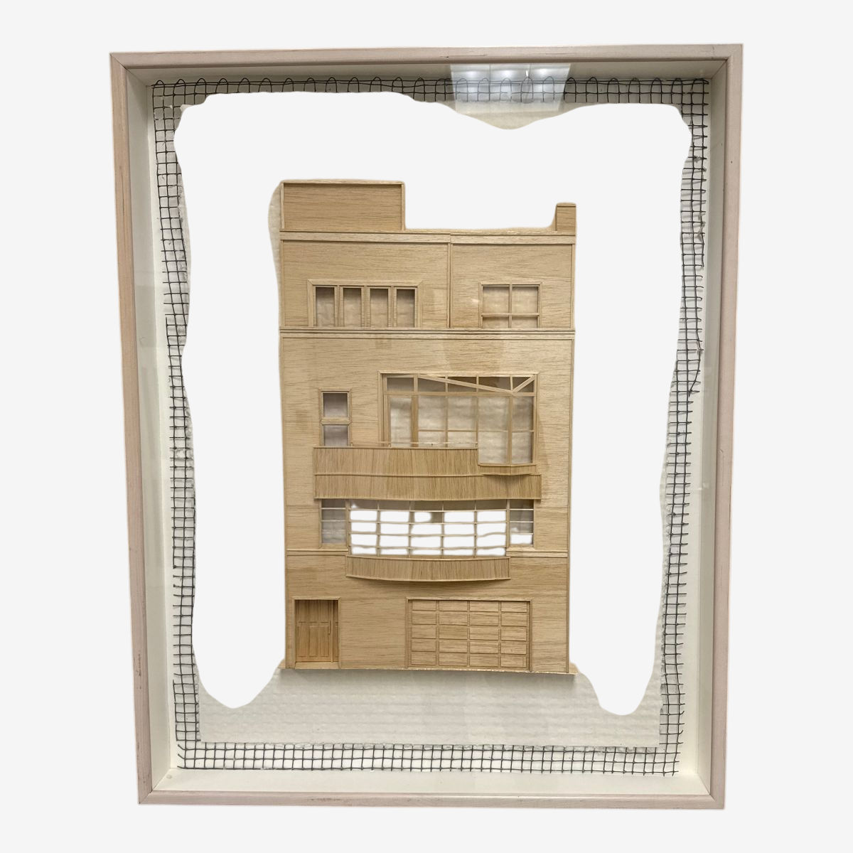 Ravi Anand Architectural Model on Grid in Shadowbox Frame | Kashew