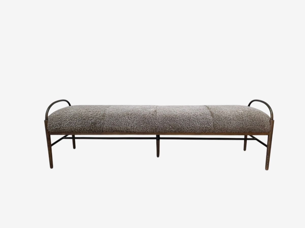 Demi Bench by Amber Lewis x Four Hands in Shearling-style Upholstery ...