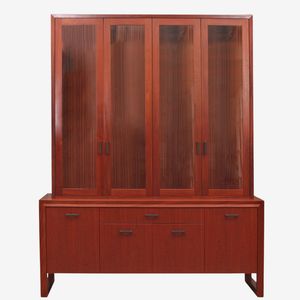 Contemporary Custom Buffet with Hutch Display Case - Kashew