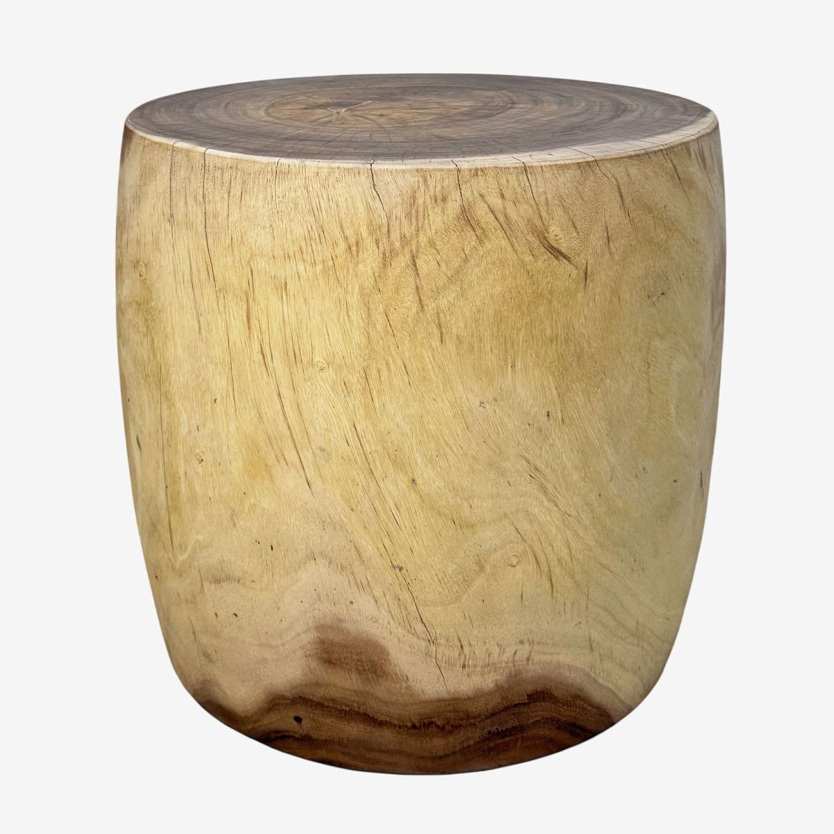 Raw Acacia Wood Drum Stool - $1600 | Kashew | Kashew