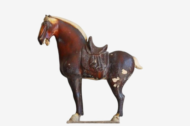 Tang Dynasty Tricolor Glazed Terracotta Horse Figurine, Ceramic - $8500 ...
