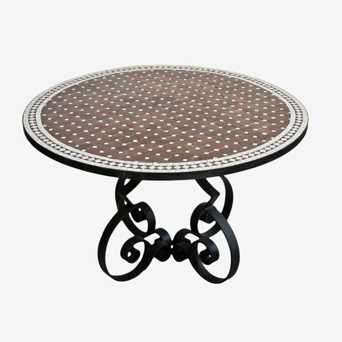 Outdoor Mosaic & Iron Scroll Table | Kashew