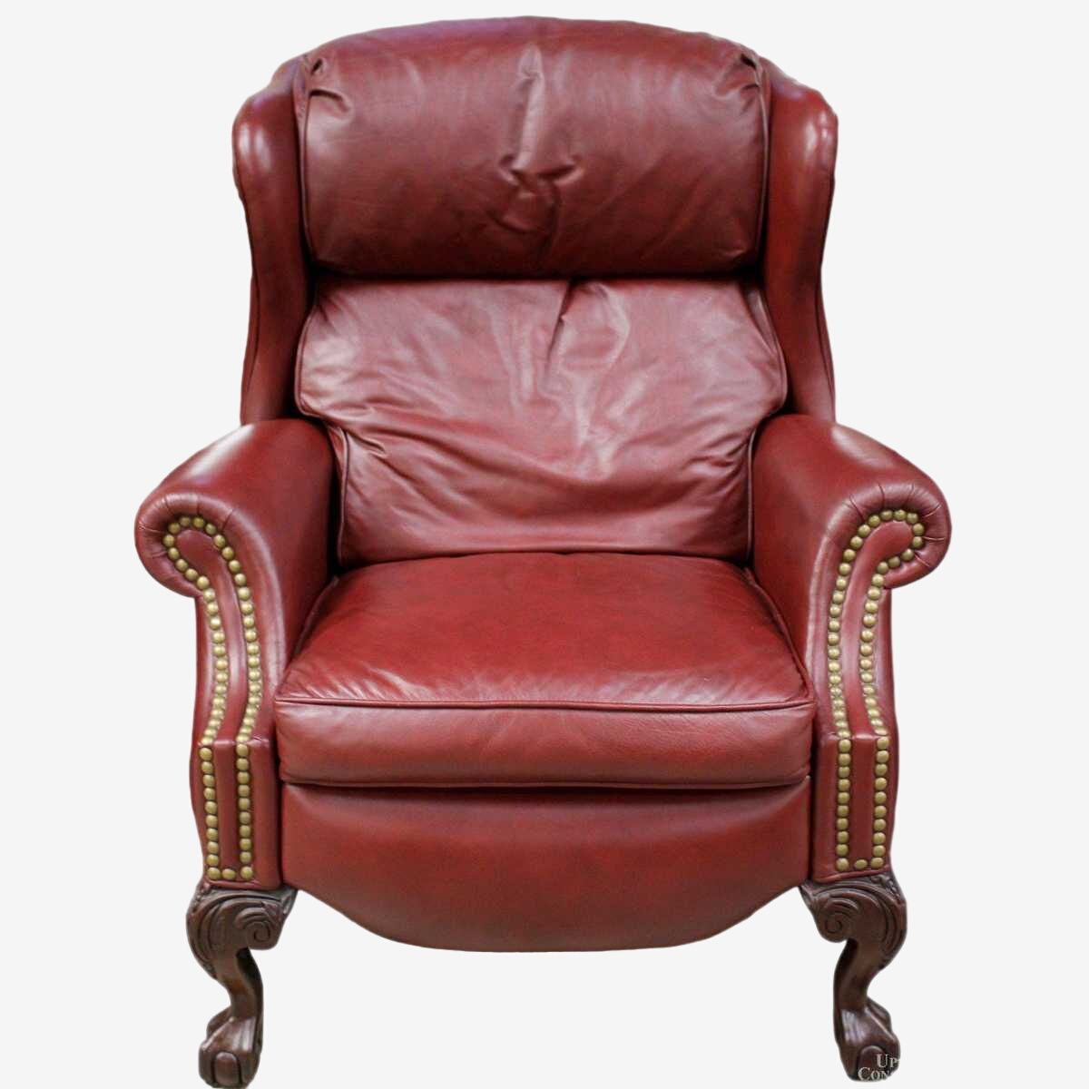Alexander Taylor Red Leather Wingback Recliner - $1033 | Kashew | Kashew