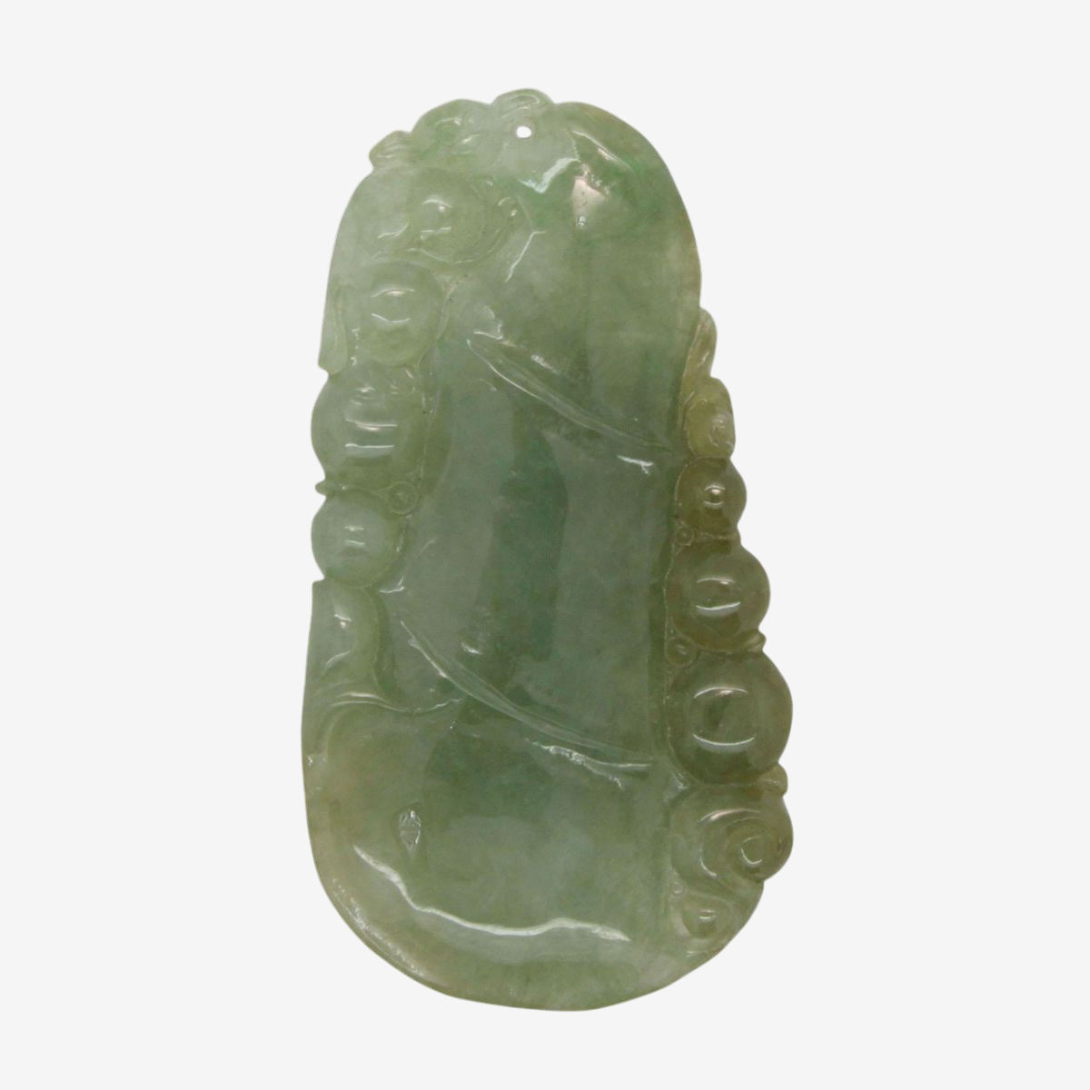 Carved Natural Jade Luyi Wave and Longevity Peach Pendant - $650 ...