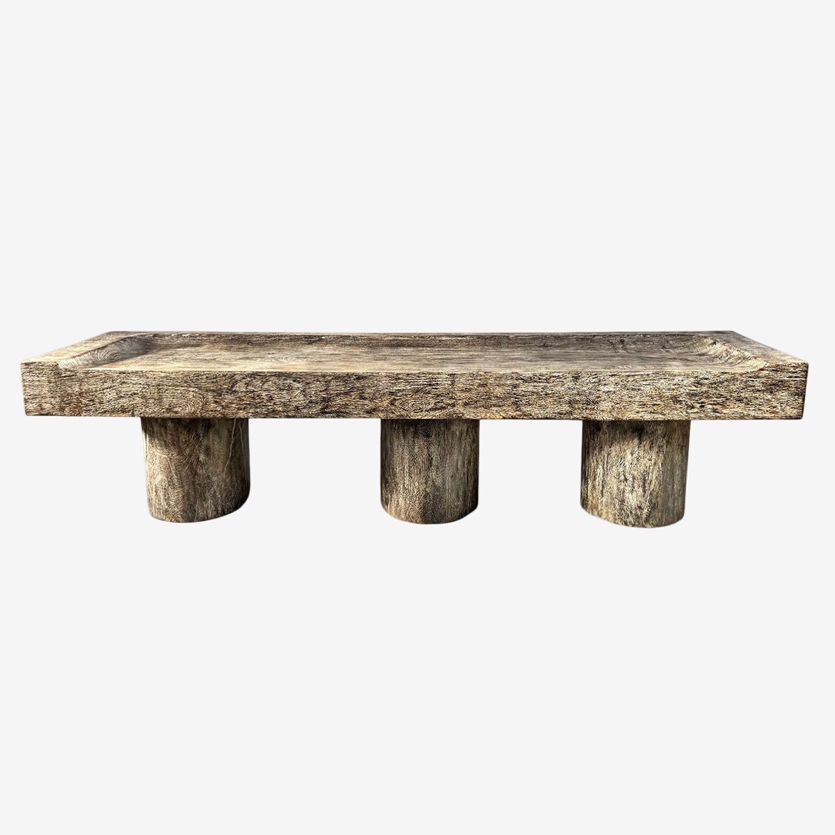 Modern Slab Three Pillar Bench - $9375 | Kashew | Kashew