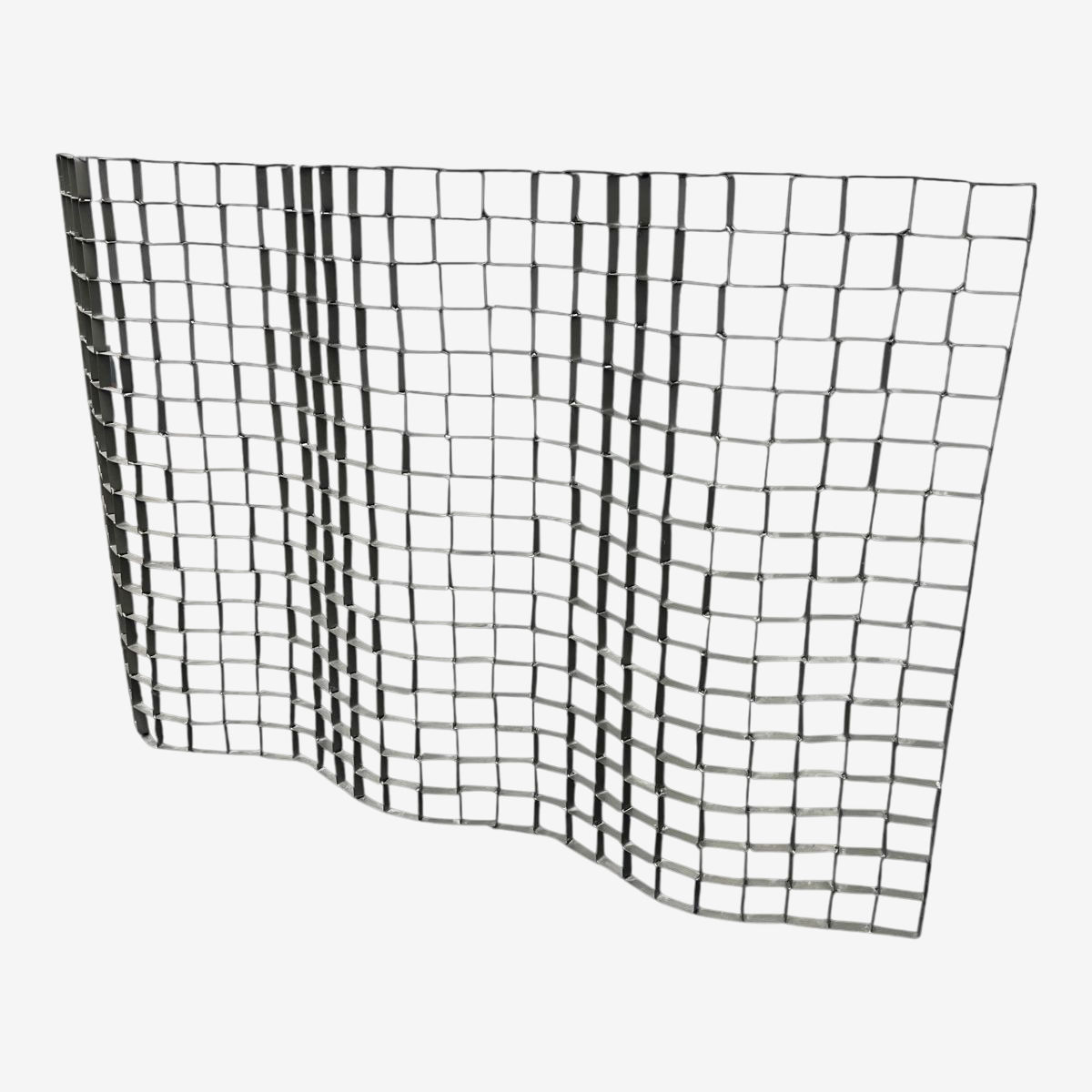Wavy Sculpture Metal Grid Fireplace Screen | Kashew