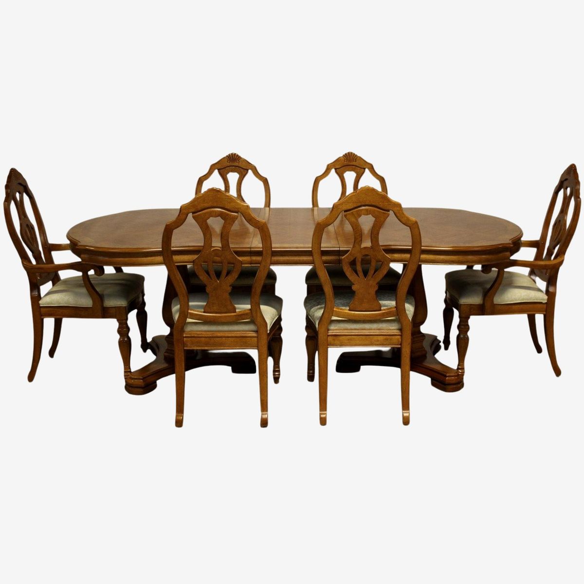 Pecan Wood Dining Table W/6 Chairs - $1181 | Kashew | Kashew