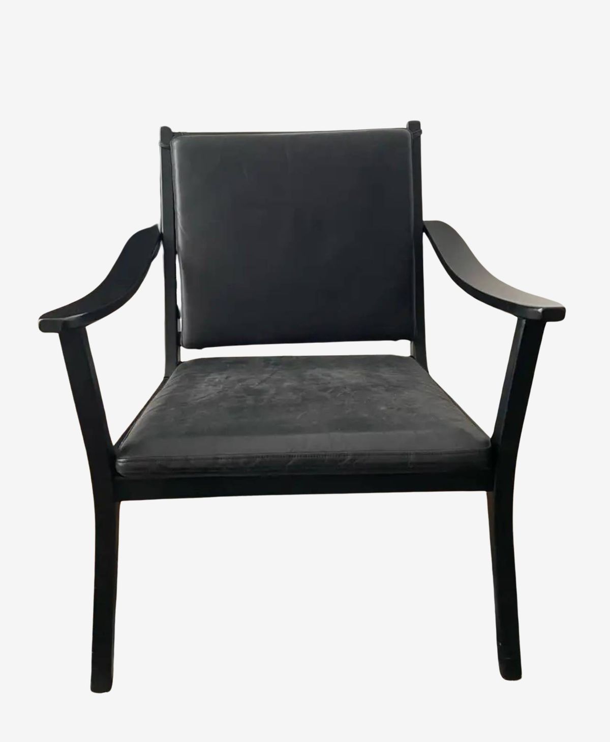 CB2 Parlay black leather lounge chair | CB2 - $300 | Kashew | Kashew