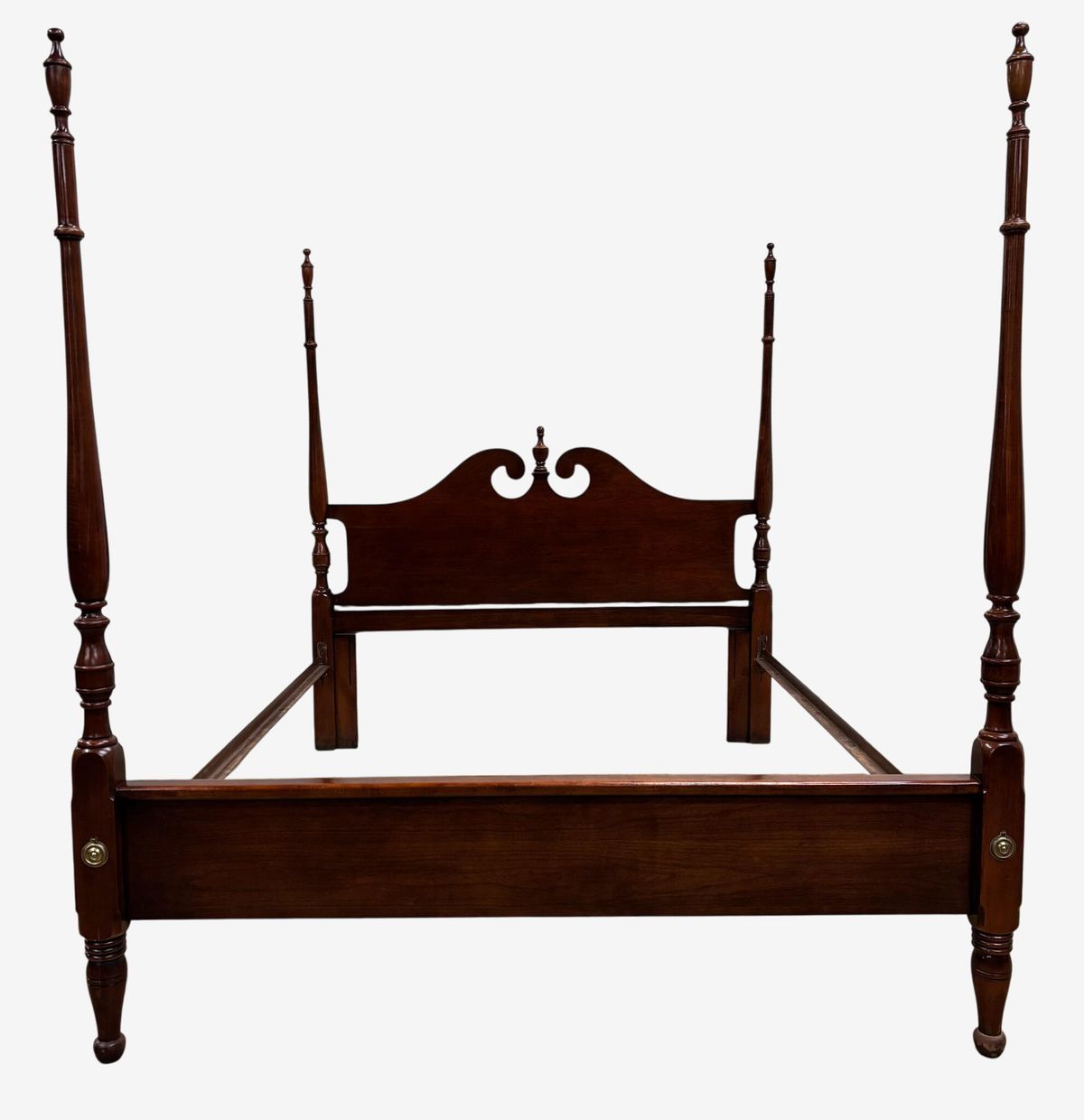 Vintage Convertible Queen or Full Size Low Four Poster Pediment Bed ...