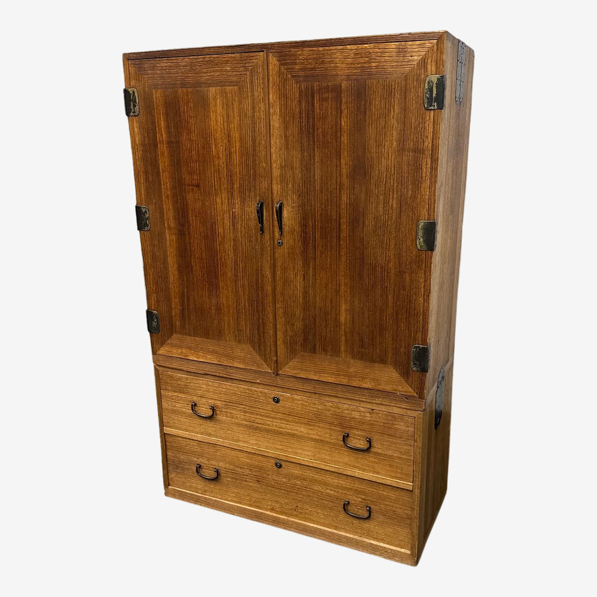 Antique Kiru Wood Japanese Two Piece Tansu/Armoire - $1799 | Kashew ...