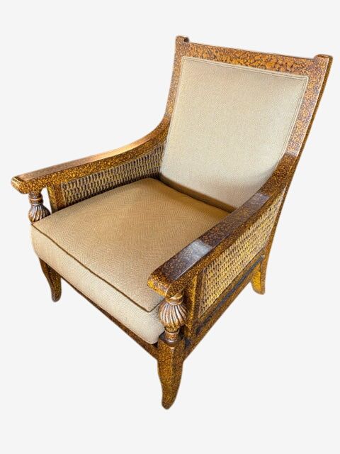 Pearson Wooden Woven Arm Chair With Tan Upholstery | Pearson - $400 ...