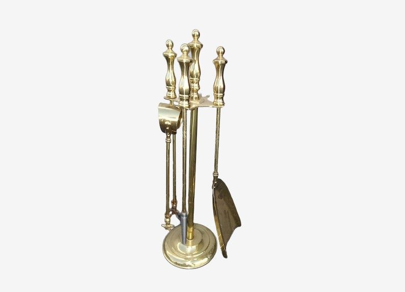 FP 14 Vintage French Country Gold Fireplace Tools with Three Tools ...