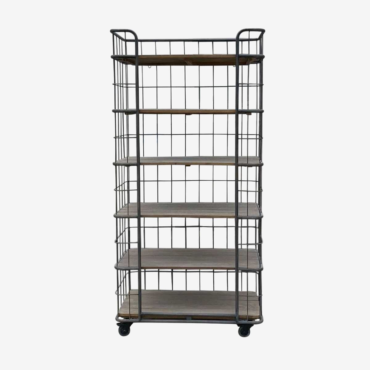 Iron Cage Frame Wood Baker's Rack on Wheels | Restoration Hardware ...