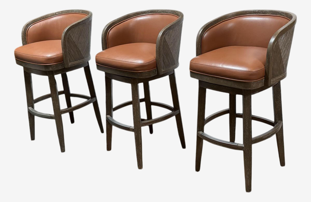 Palecek Sullivan Swivel Bar Stools, Set of Three | Palecek - $1979 ...