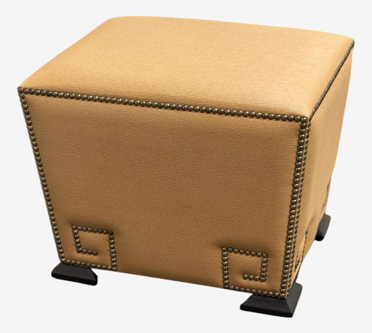 Madeline Stuart Greek Key Vinyl Ottoman | Kashew