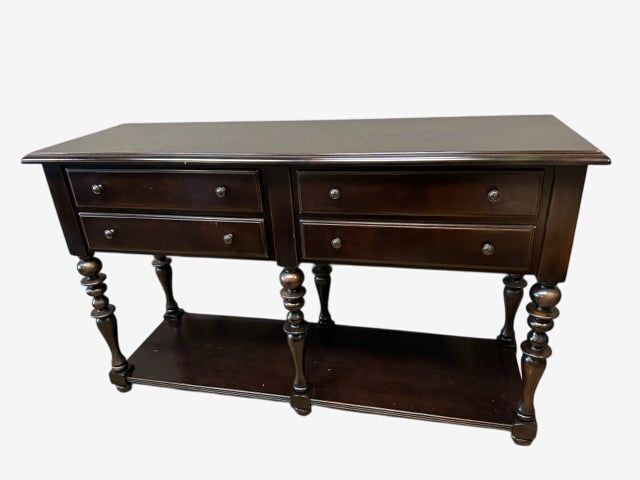 Paula Deen Dark Wood 4 Drawer Buffet with Spindle Leg Detail - $432 ...
