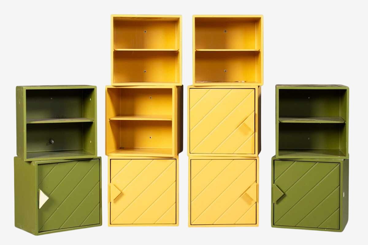 Set of 10 space age wall mounted storage cabinets | G Tibergaard ...