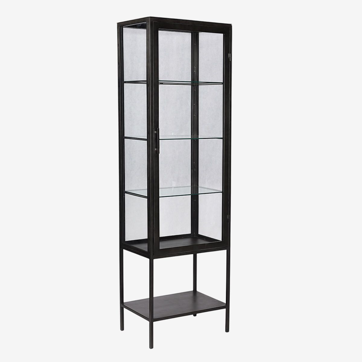Black Iron & Glass Display Cabinet | Kashew
