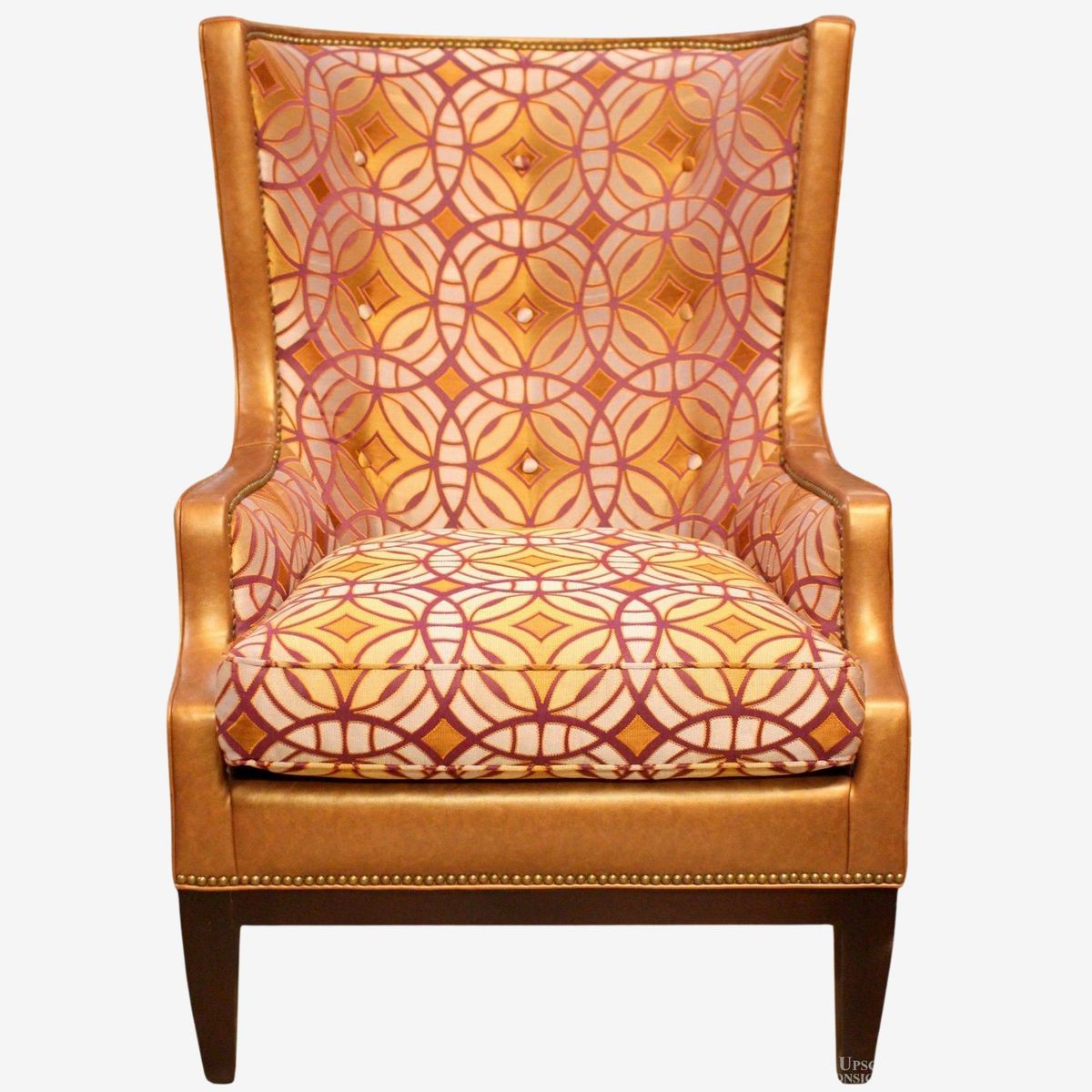 Sherrill Gold & Purple Wingback Chair | Kashew