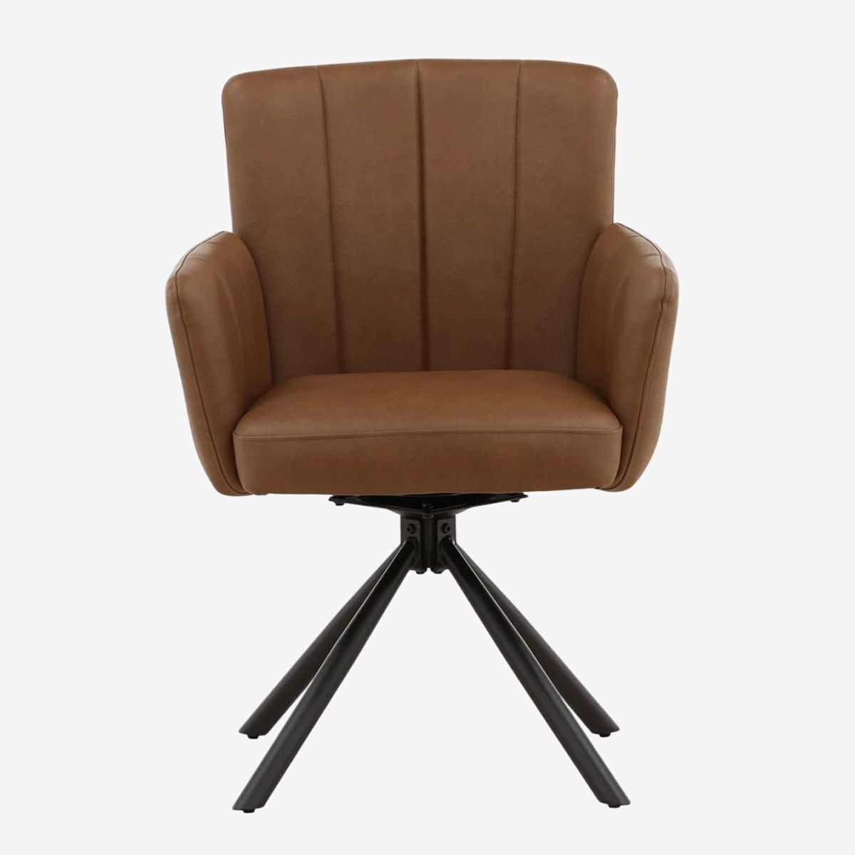 Cinnamon Leather Swivel Dining Chair - $563 | Kashew | Kashew