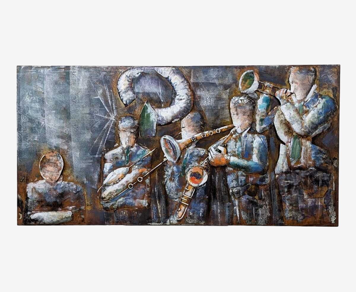 Empire Art "Jazz Band" Mixed Media Iron Hand Painted Dimensional Wall ...